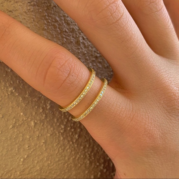 Jewelry | Gold Diamond Double Ring | Poshmark